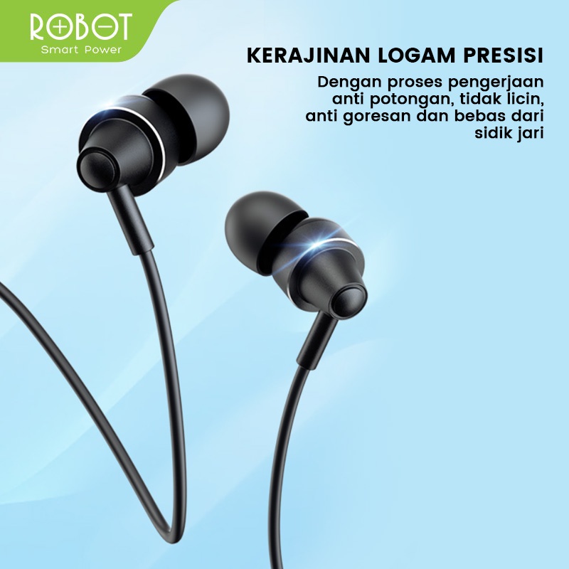 Jual Headset Robot REC240S Headset Wired Earphone Bass Android Kabel ...