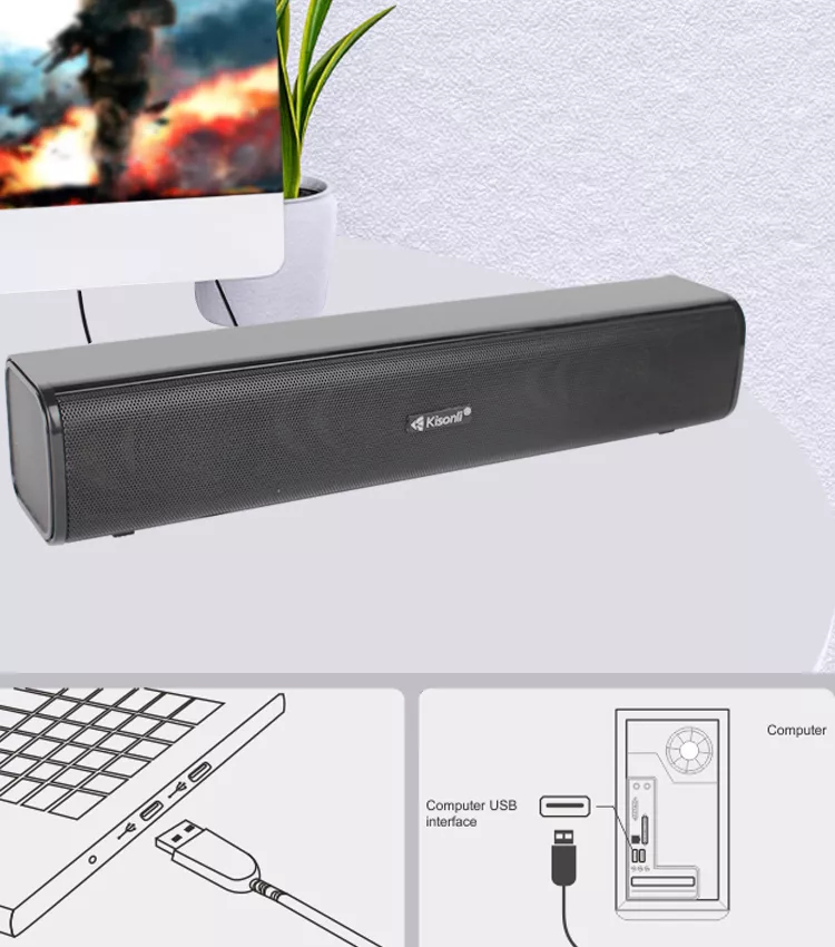 Jual KISONLI Speaker Gaming Komputer Laptop I600 Design Long Strip With ...