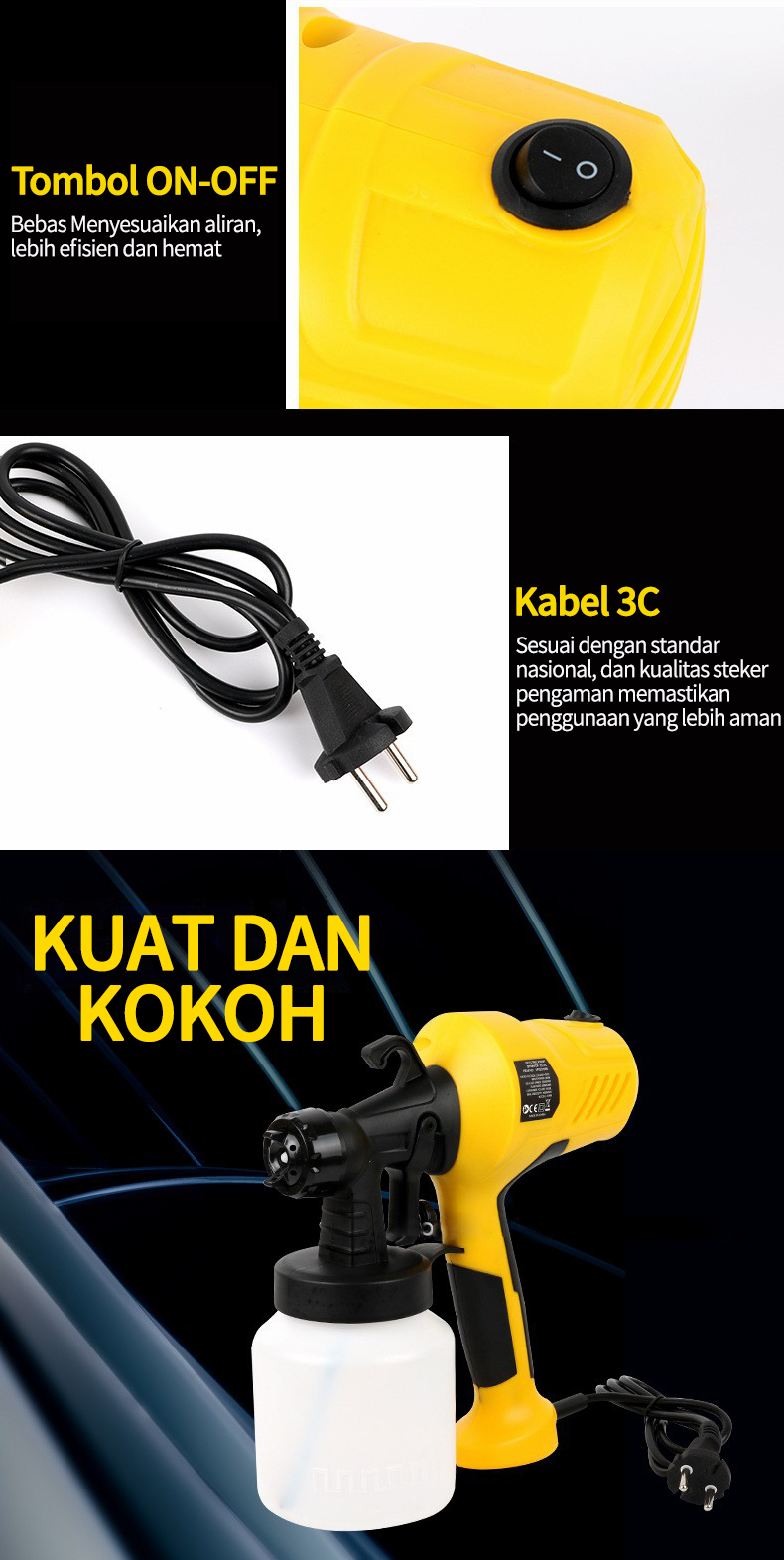 Jual 400W 800ML High Power Pistol Cat Semprot Listrik / Semprot Listrik ...