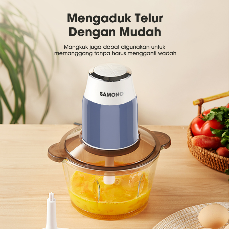 Jual SAMONO Chopper Makanan 350 watt 4 Pisau Mangkok Kaca Penggiling ...