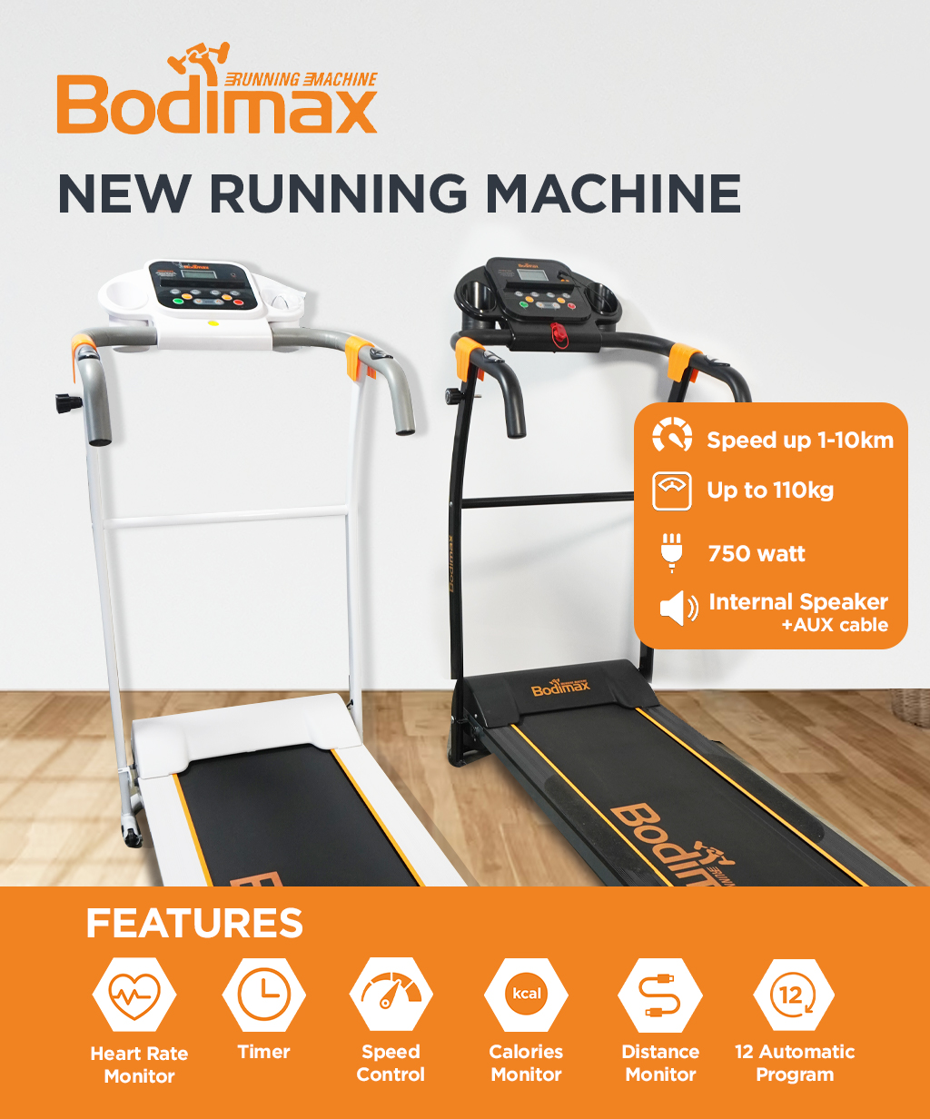 Jual Bodimax New Running Machine Putih - Treadmill / Alat Olahraga ...