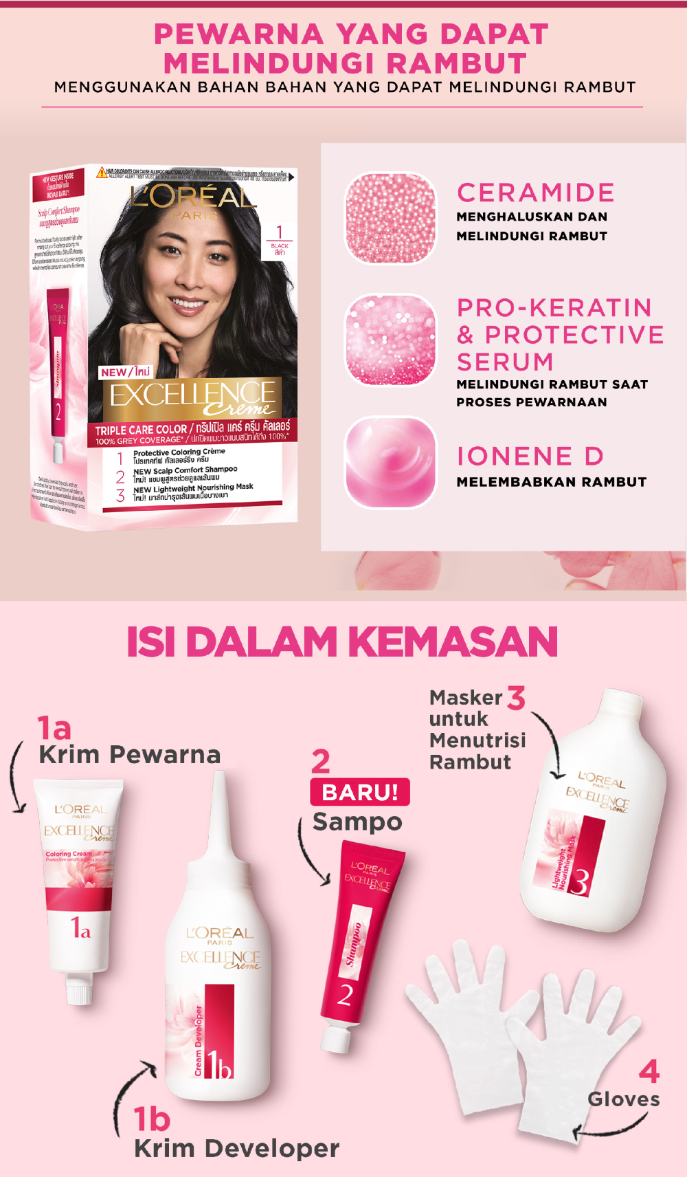 Jual L'Oreal Paris Excellence Creme Triple Care Hair Color (Cat ...