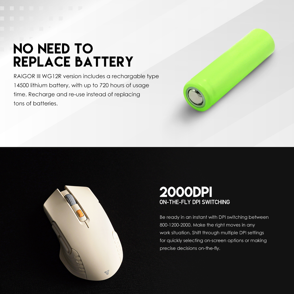 Jual Fantech RAIGOR III Rechargeable Baterai Mouse Wireless Gaming ...