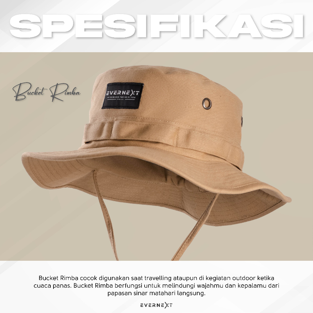 Jual Evernext -Topi Bucket Hat Pria Topi Rimba Topi Travelling Outdoor ...