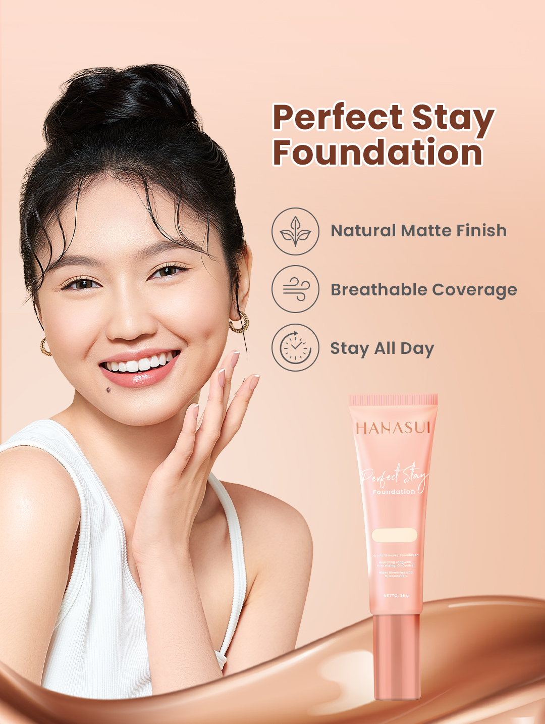 Jual Hanasui Perfect Stay Foundation - Foundation Natural Matte Finish ...