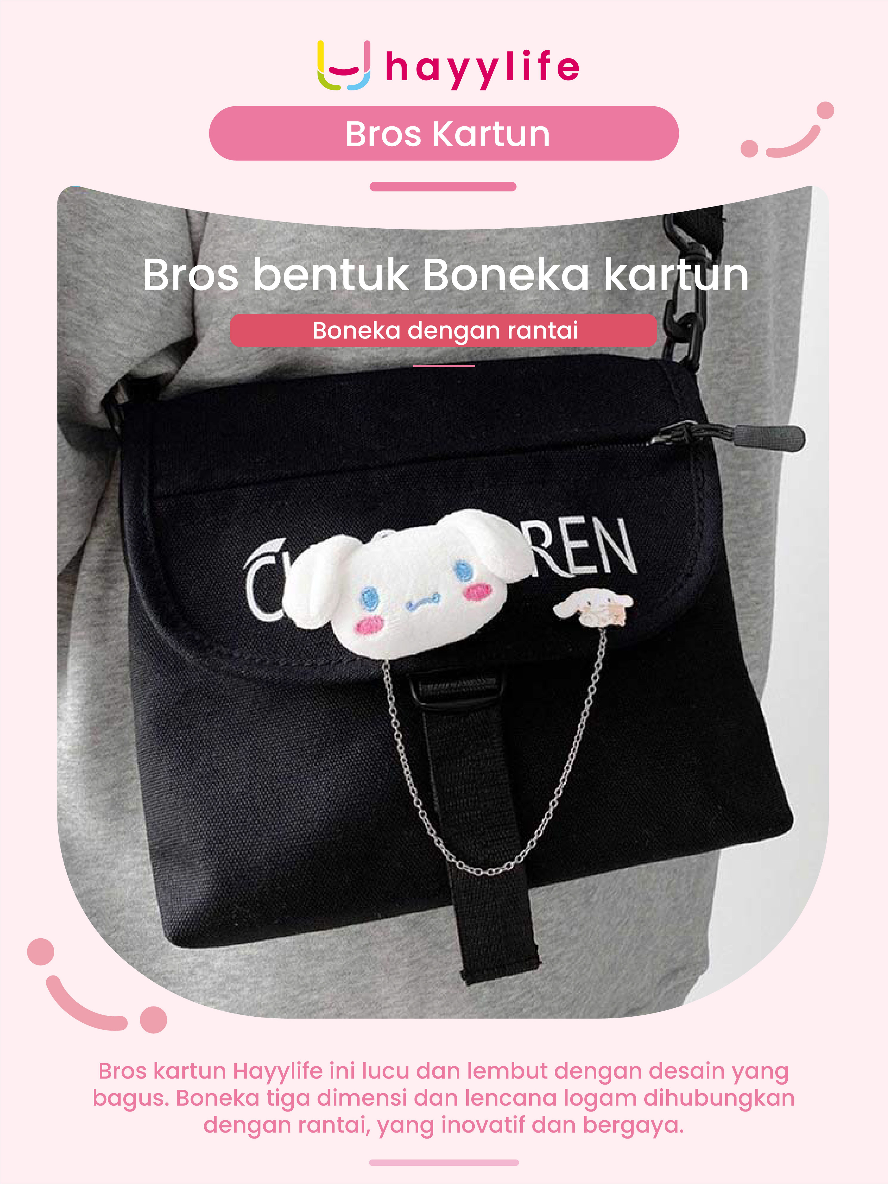 Jual Hayylife Bros Pin Desain Boneka kartun Panda Astronot Dinosaurus ...