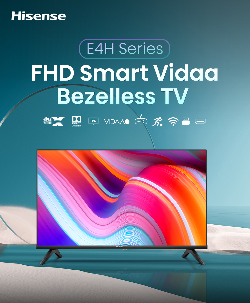 Jual (PACKING KAYU) Hisense TV 40E4H Vidaa Smart Digital TV 40 inch FHD Desain Bazelles DTS V X ...