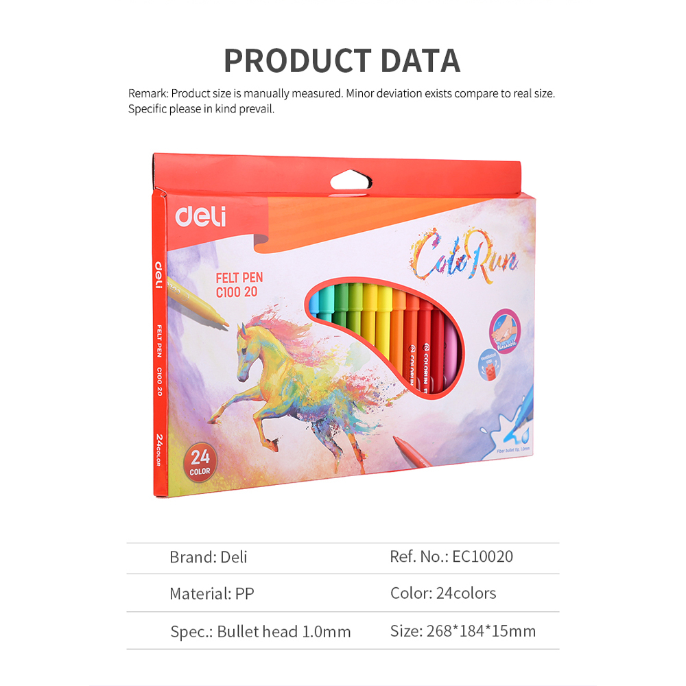 Jual Deli Spidol 12/18/24 Warna Tidak beracun Warna Cerah EC10020 ...