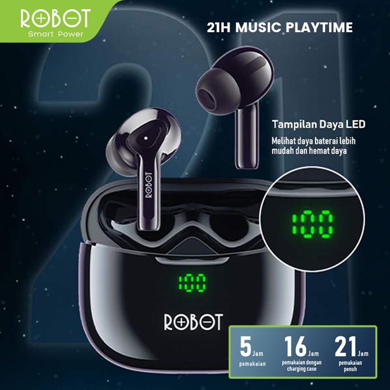 Jual Robot TWS Wireless Earphone Airbuds T30 PLUS Original BT 5.3 ...