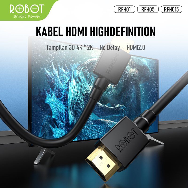 Jual ROBOT Kabel HDMI 4K RFH01/RFH05/RFH03 HDMI 4K 3D Round untuk HDTV ...