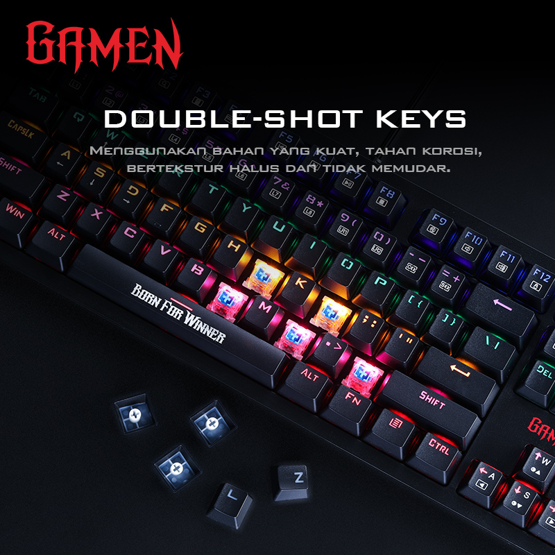 Jual GAMEN Keyboard Mouse Gaming Combo Station II 3600 DPI 7 Mode RGB ...