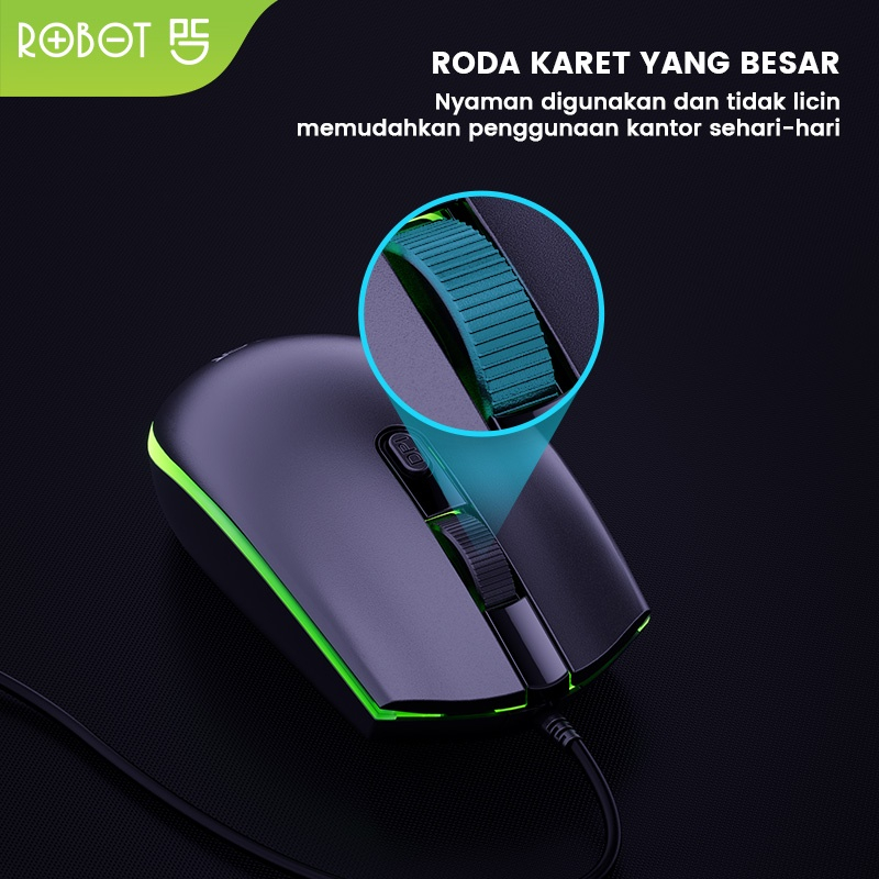 Jual ROBOT Mouse Wired Mouse Kabel Office Tipe M130 Colorful LED 3 ...
