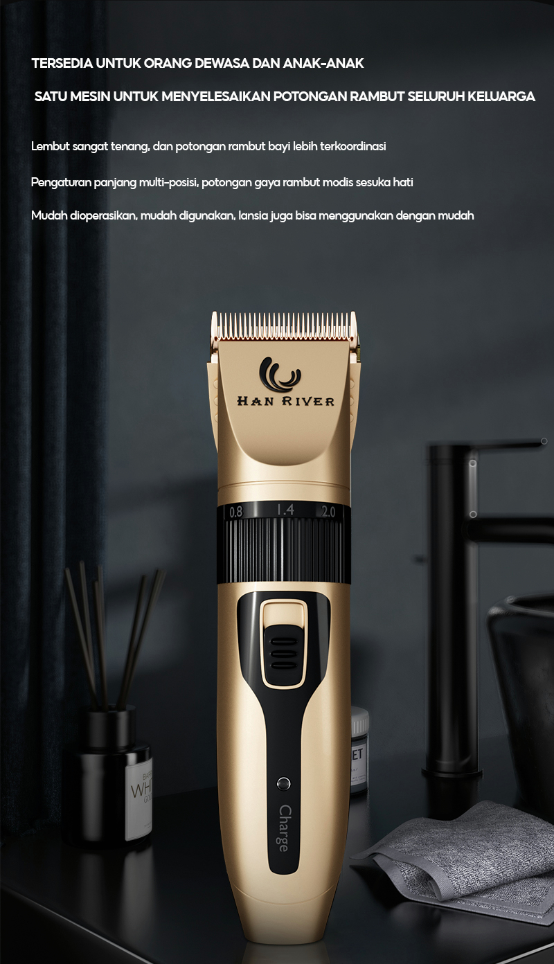 Jual HAN RIVER alat cukur rambut elektrik HRLF01GD/mesin cukur/hair ...