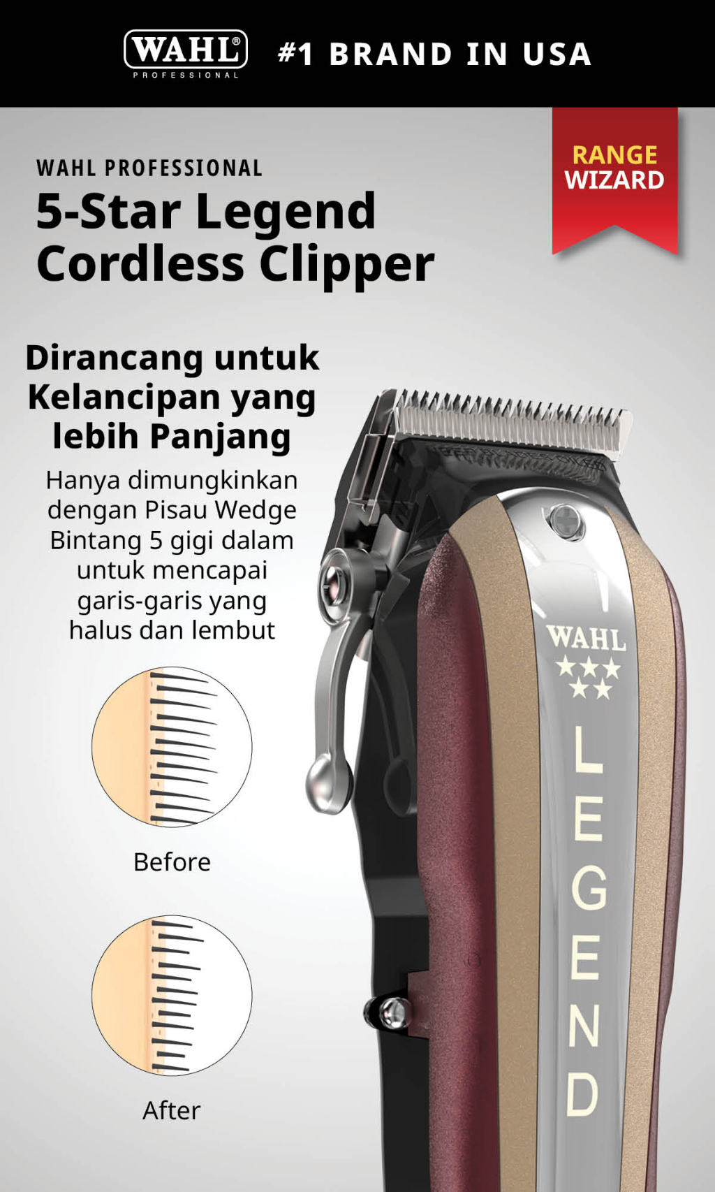 Jual Wahl Legend Cordless Hair Clipper - Alat Cukur, Pemangkas, Alat ...