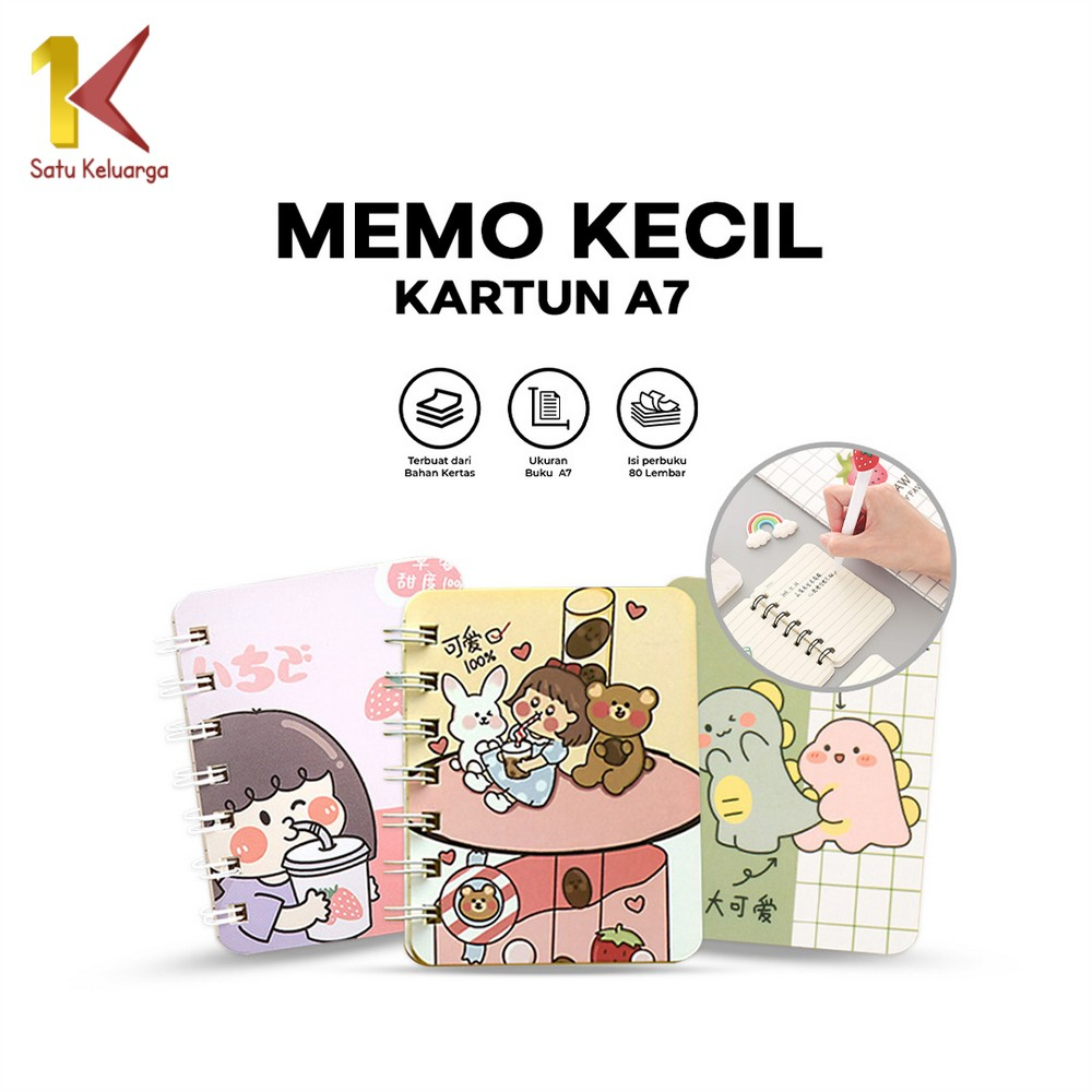 Jual Satu Keluarga Buku Catatan Kartun Memo Kecil A7 A58 Buku Kecil ...