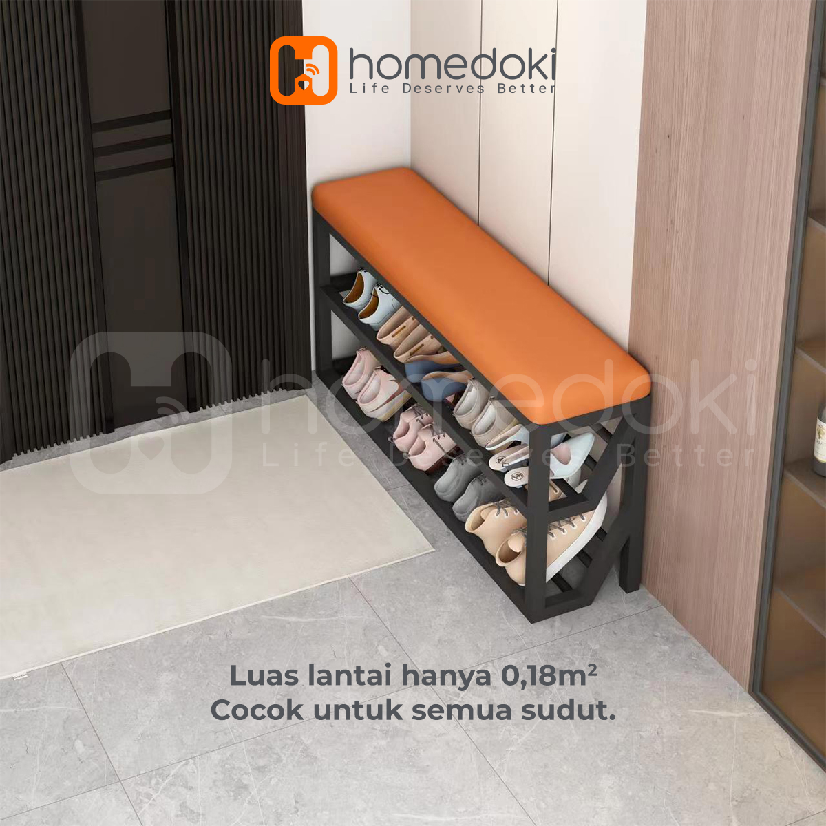 Jual Homedoki Rak Sepatu Kursi/Tempat Sepatu/Rak Sepatu Susun Tertutup ...