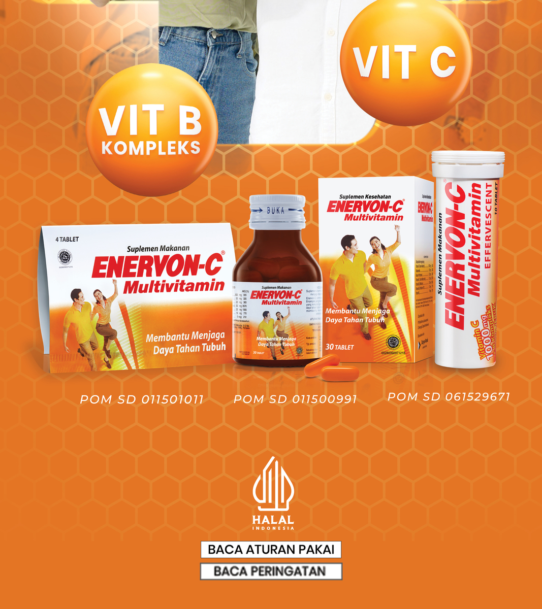 Jual Enervon-C Vitamin C dan B Complex Isi 60 Tablet (2 Botol x 30 ...