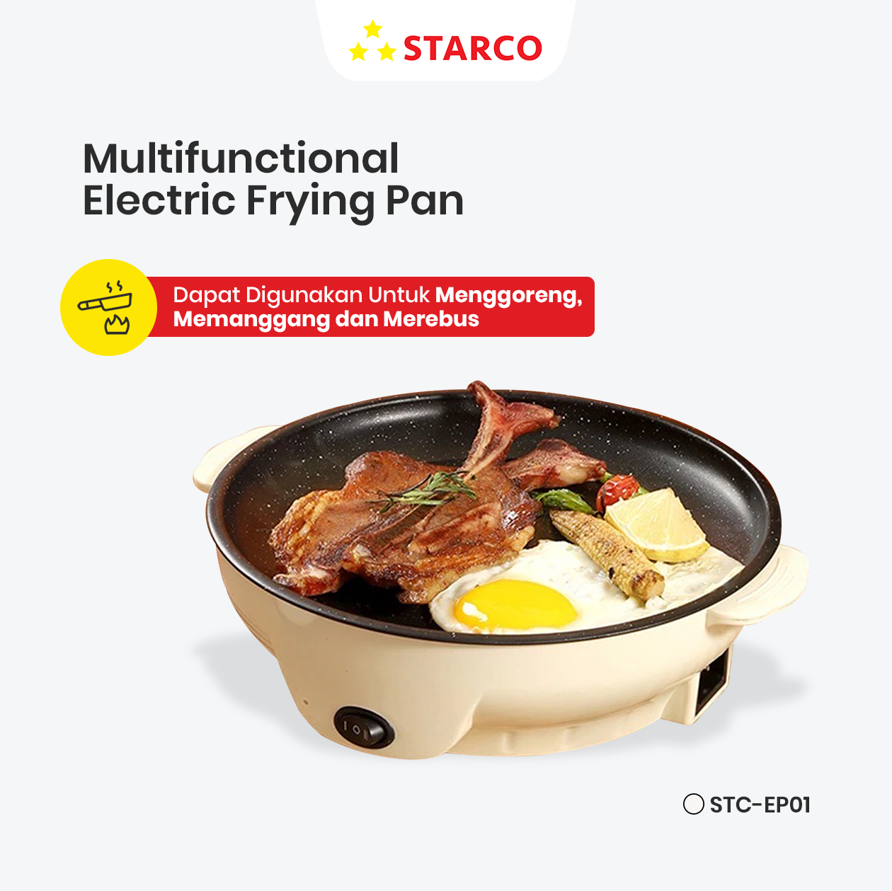 Jual Starco Panci Listrik Elektrik BBQ Serbaguna Anti Lengket STC-EP01 ...