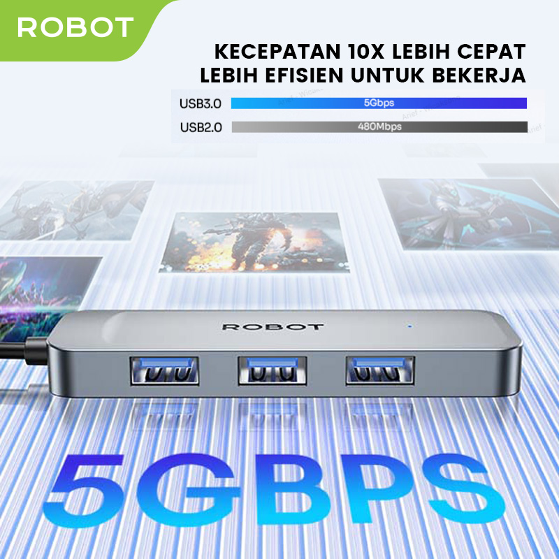 Jual ROBOT USB HUB 4 Port H340A / H340C 4 Port USB 3.0 / USB-A High ...