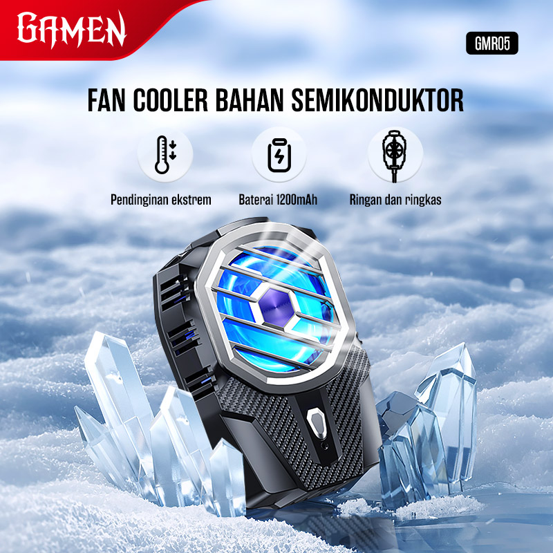 Jual GAMEN Fan Cooler Hp Tanpa Kabel Wireless Type-C Rechargeable GMR05 ...