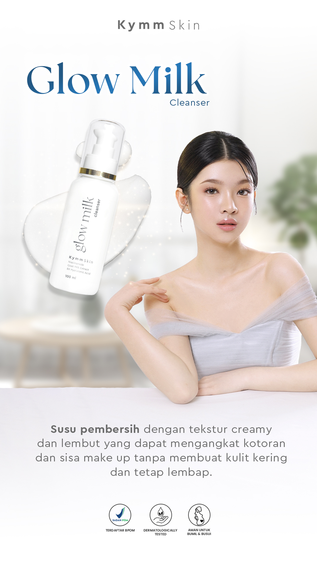 Jual KYMM SKIN Susu Pembersih Wajah Glow Milk Cleanser 100ml | Efektif ...