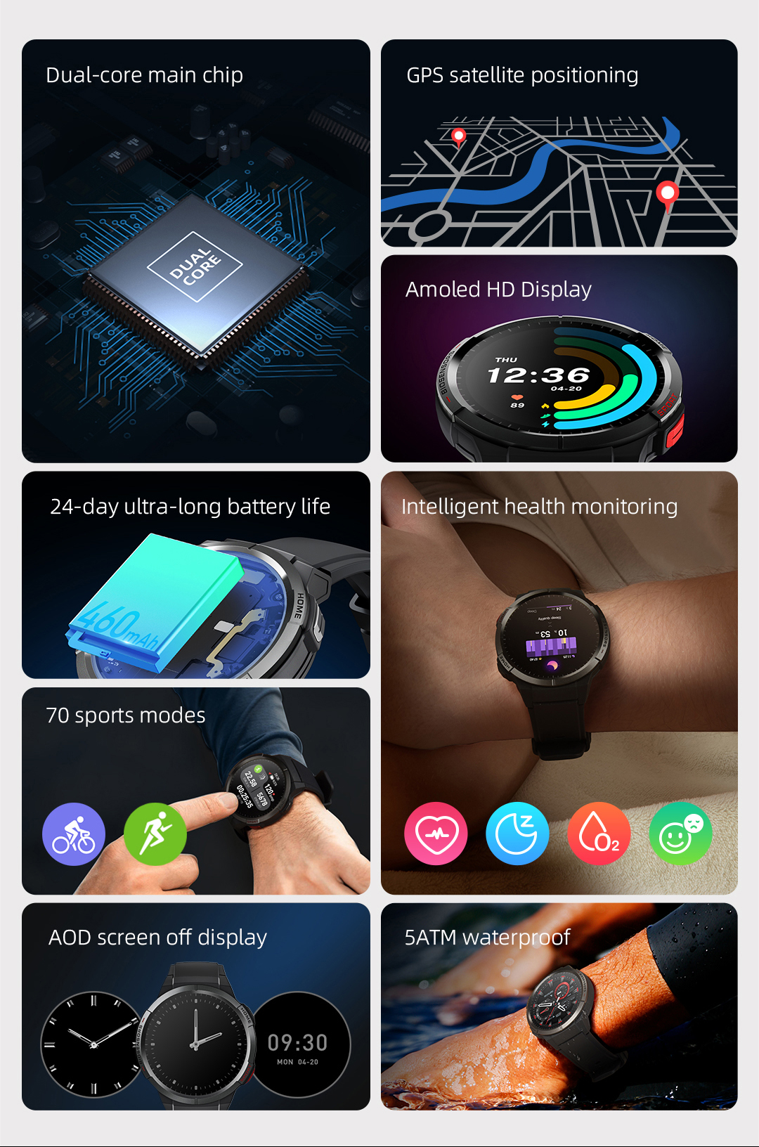 Jual Mibro Official Gs/Gs Active/Gs Pro Sport Smartwatch 1.43'Inch ...