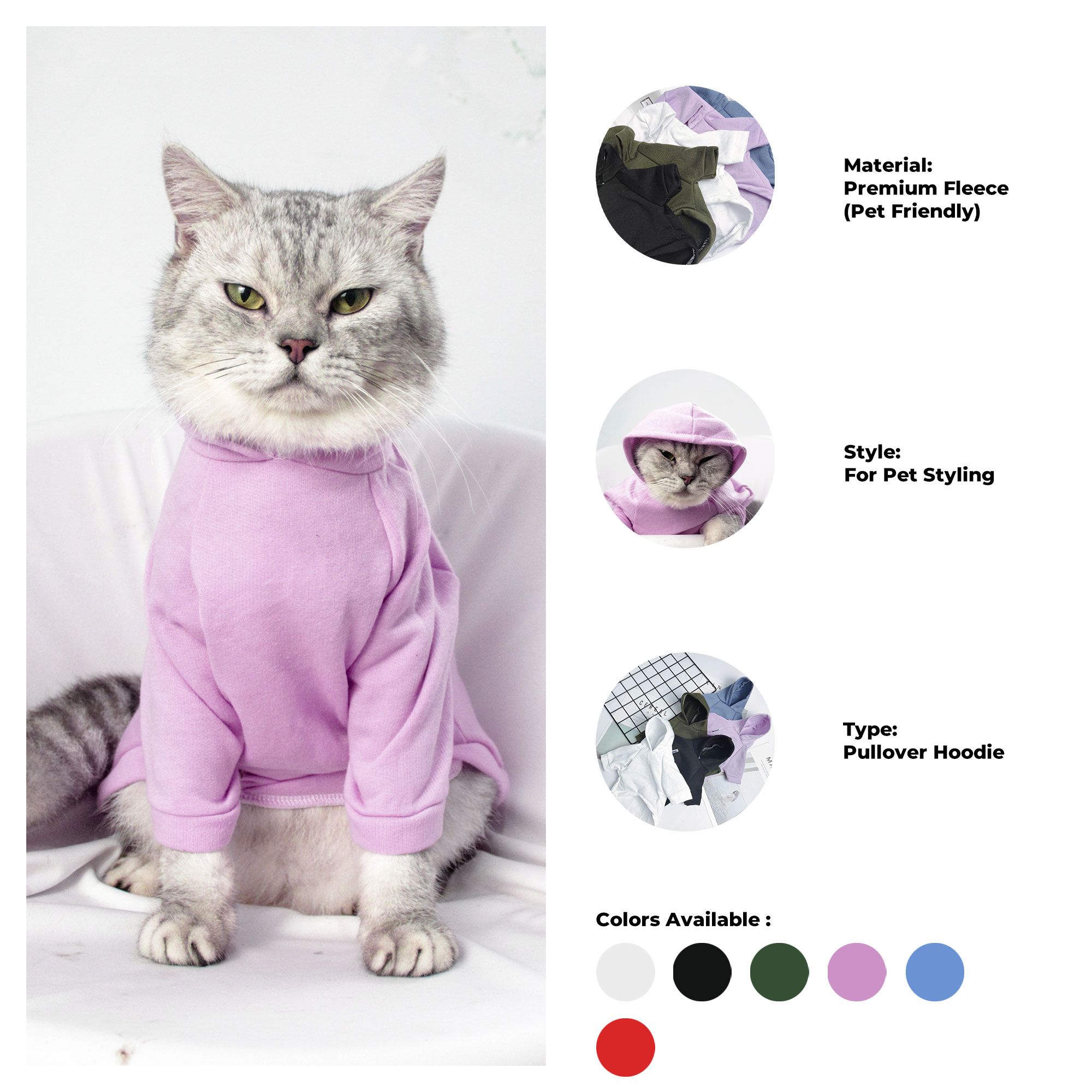 Jual baju kucing anjing cowok cewek lucu murah - Bukipet Hoodie Basic Series | Shopee Indonesia