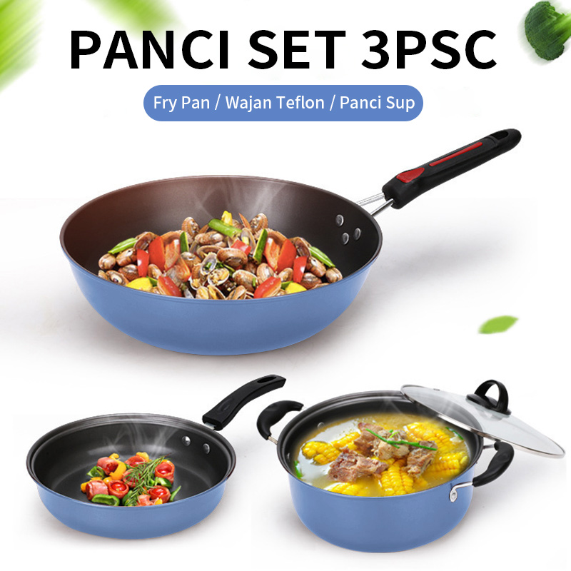 Jual GM Bear Panci Wajan Set isi 3pcs P0220 - Arria Panci Penggorengan Set | Shopee Indonesia