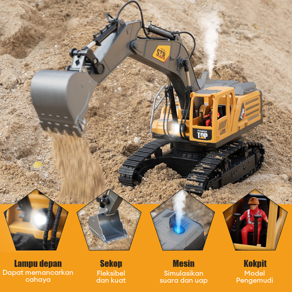 Jual Tatajoy 1:14 Mainan Excavator Remote Control Besar 14Channel ...