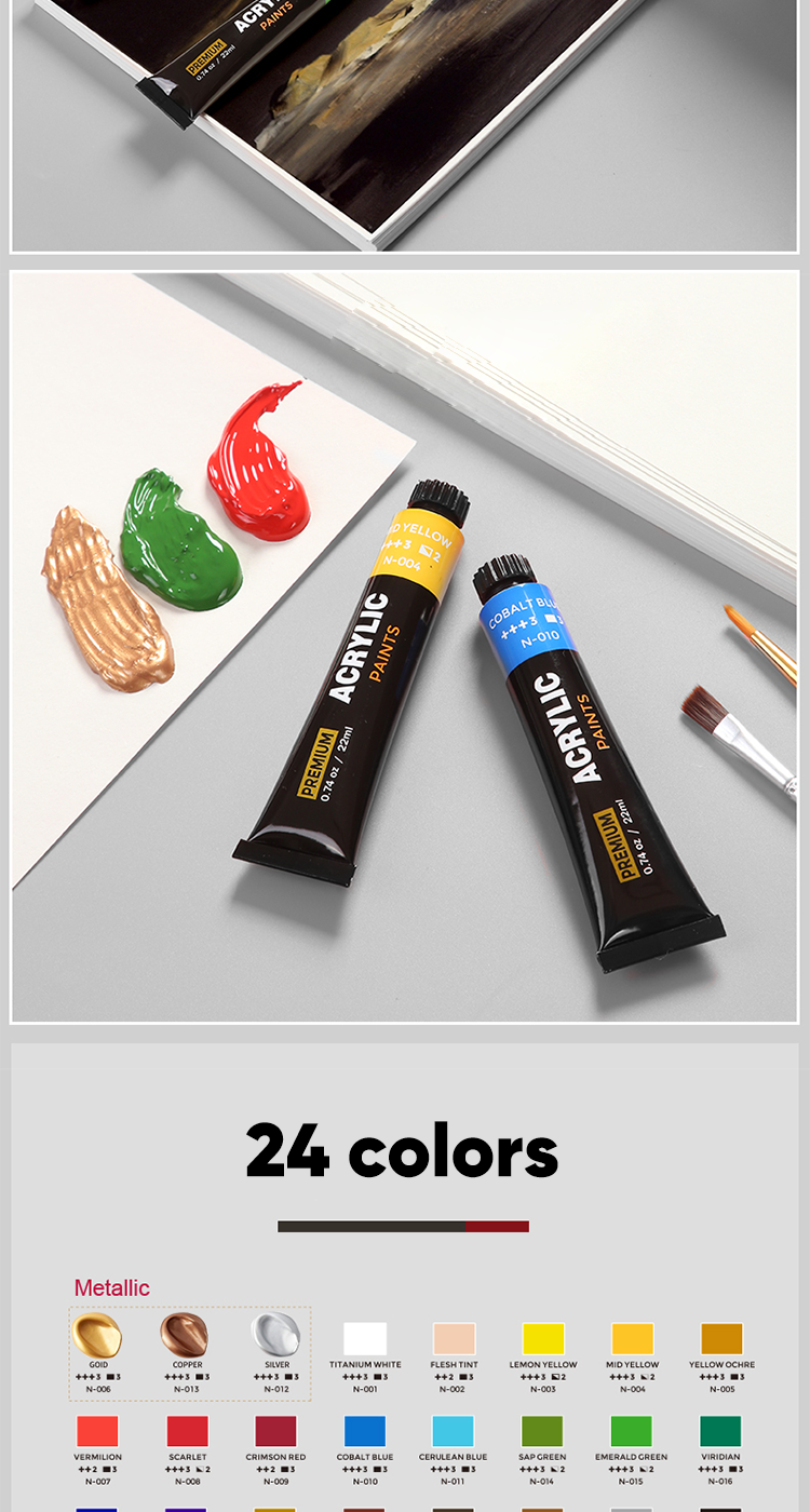 Jual Giorgione 22ml Acrylic Paint Set 24 Warna AC22 | Shopee Indonesia