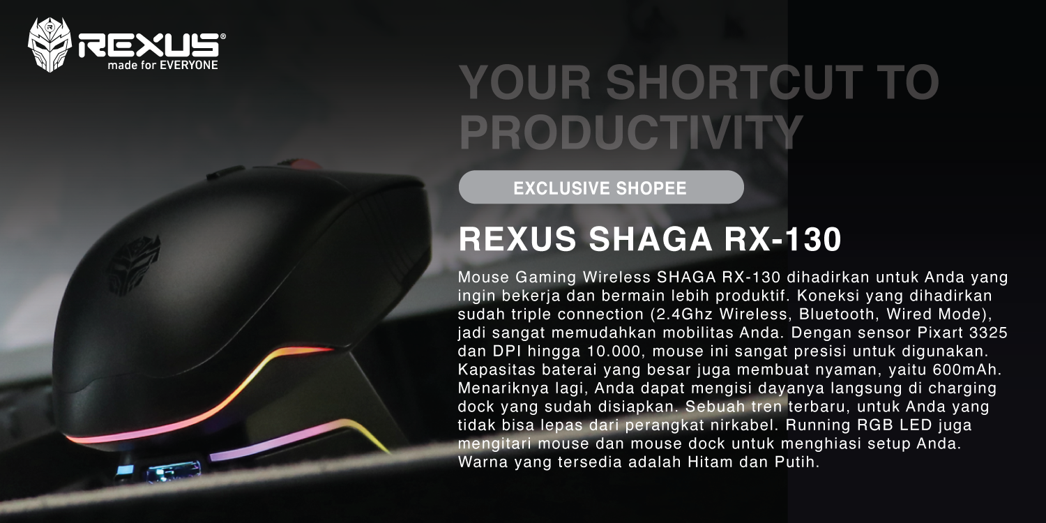 Jual Rexus Mouse Gaming Wireless SHAGA RX-130 | Shopee Indonesia
