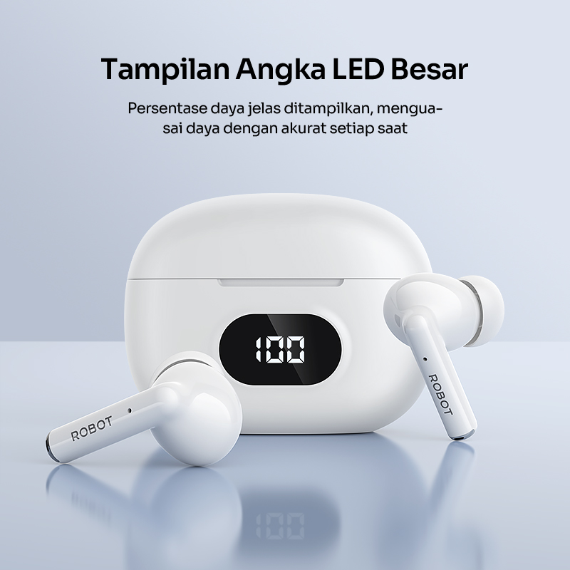 Jual Robot True Wireless Earbuds Deep Bass TWS Bluetooth 5.3 Smart ...