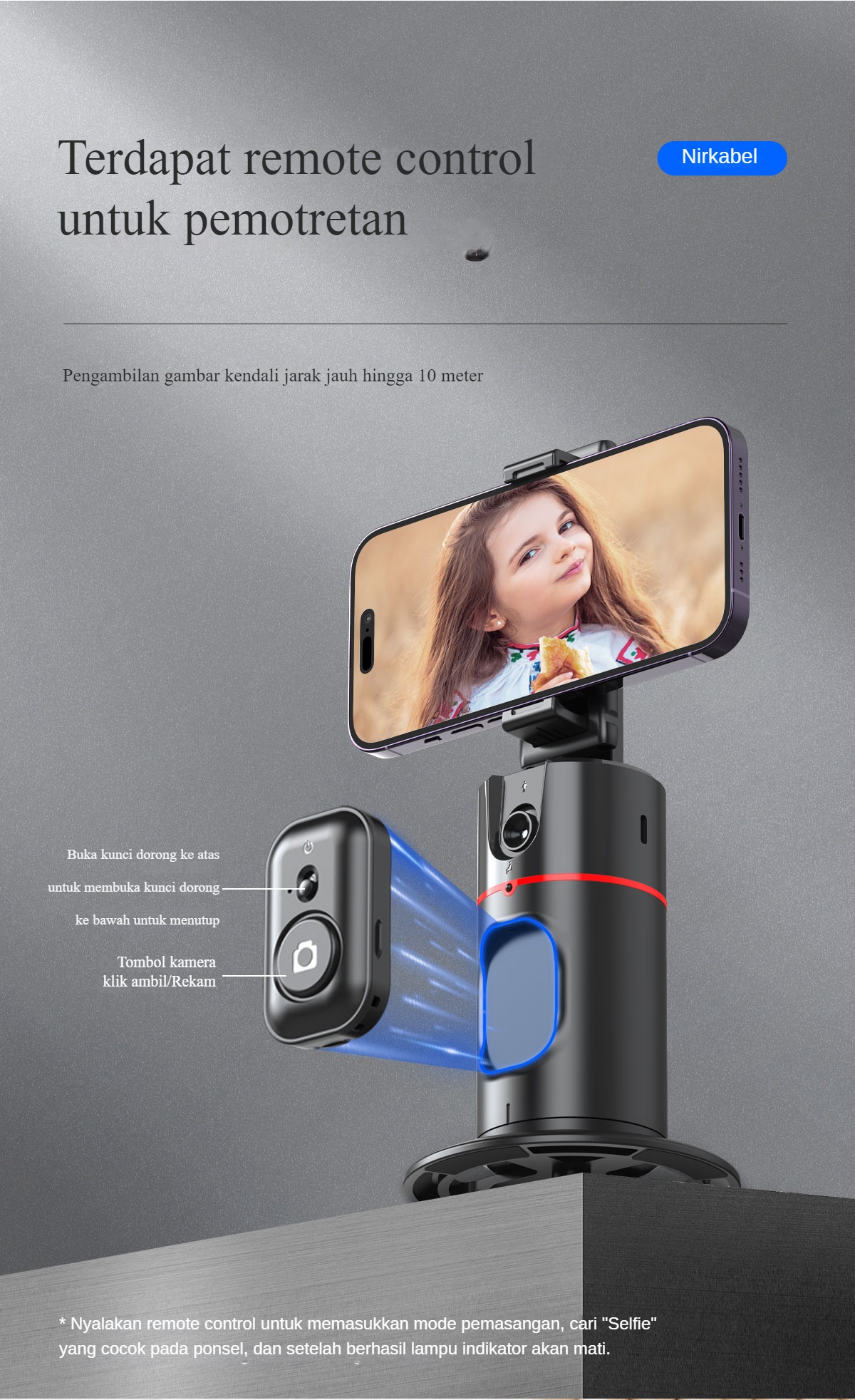 Jual CIJI CJPG-P02 Gimbal Stabilizer Handphone Auto Balance 360°AI Face Tracking Gesture Control ...