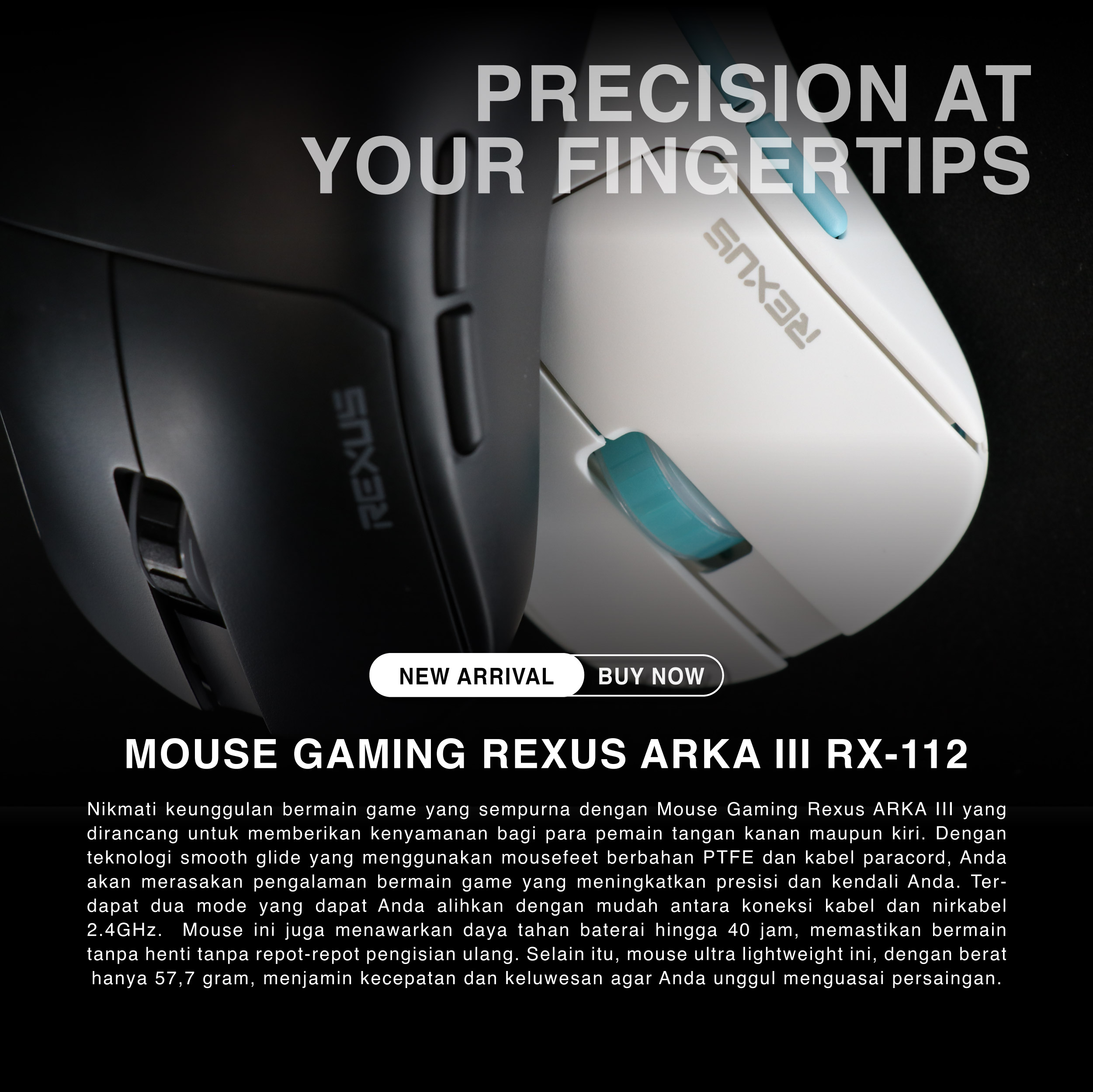 Jual Rexus Mouse Gaming ARKA III RX-112 | Shopee Indonesia