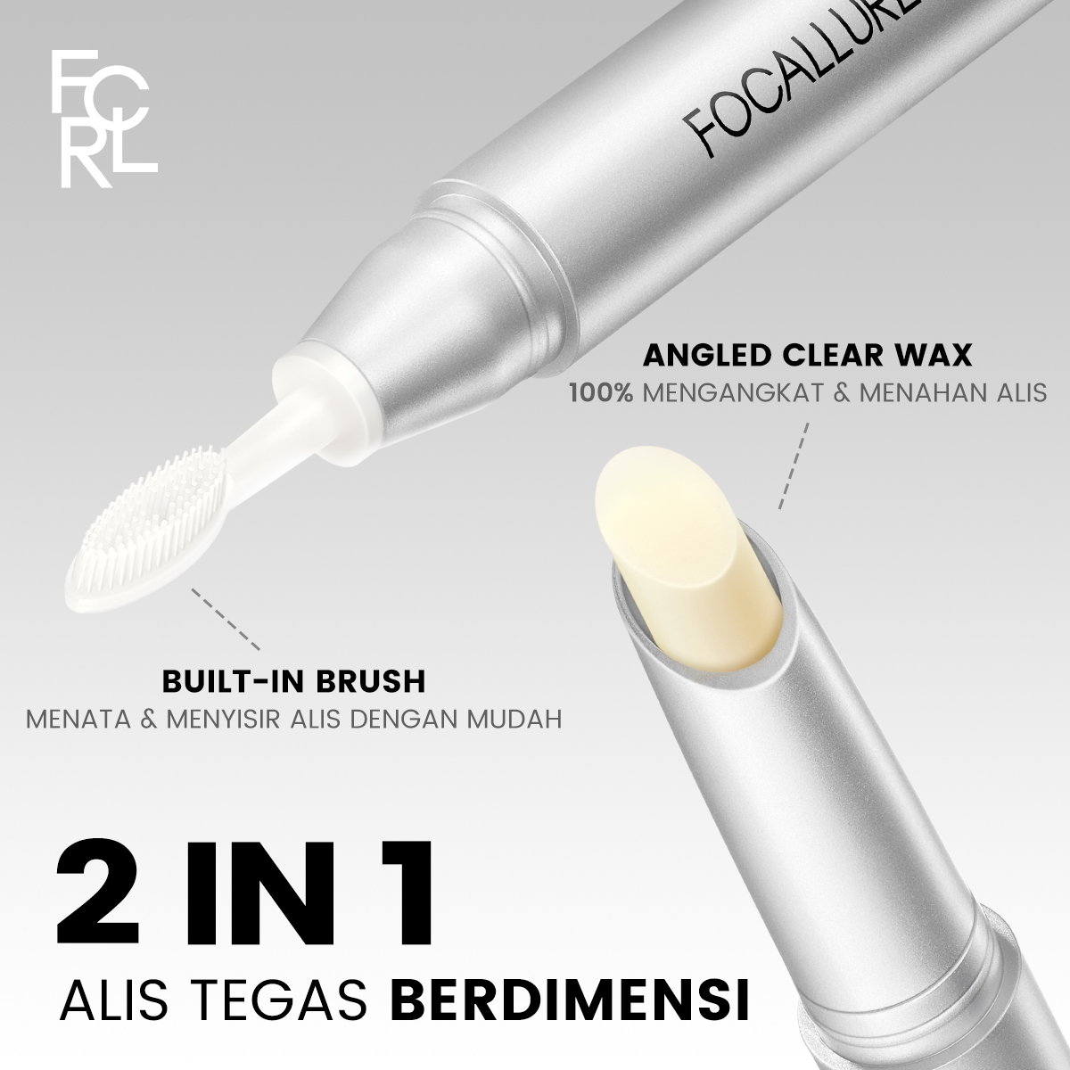 Jual FOCALLURE Setting Eyebrow Wax Browcara Lasting 2-in-1 Built-in ...