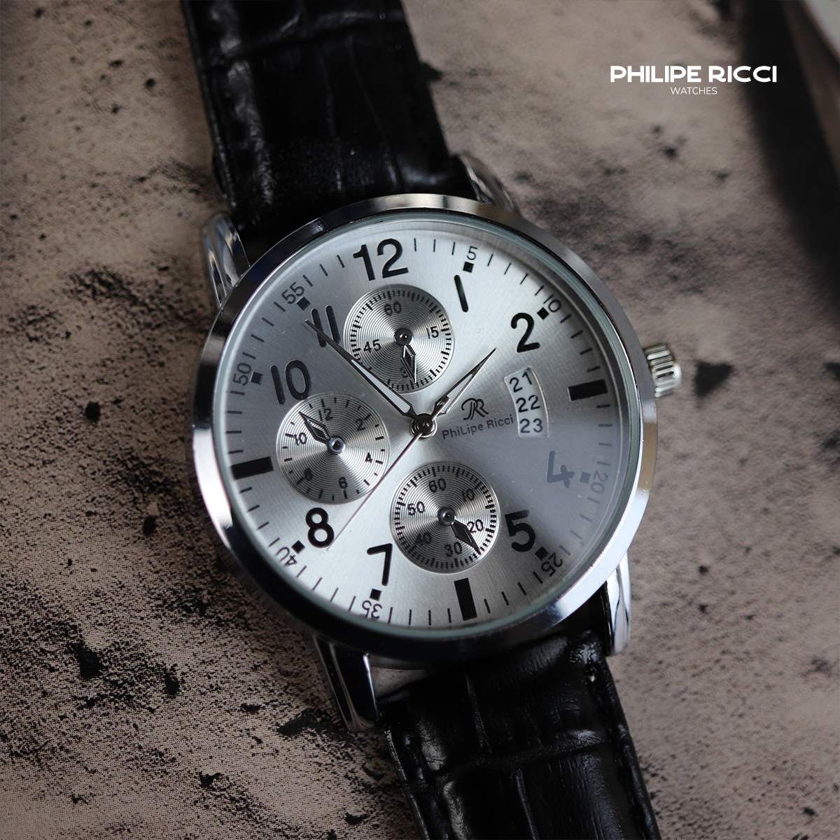 Jual PhiLipe Ricci Jam Tangan Pria Kulit Terbaru Analog Quartz Strap ...