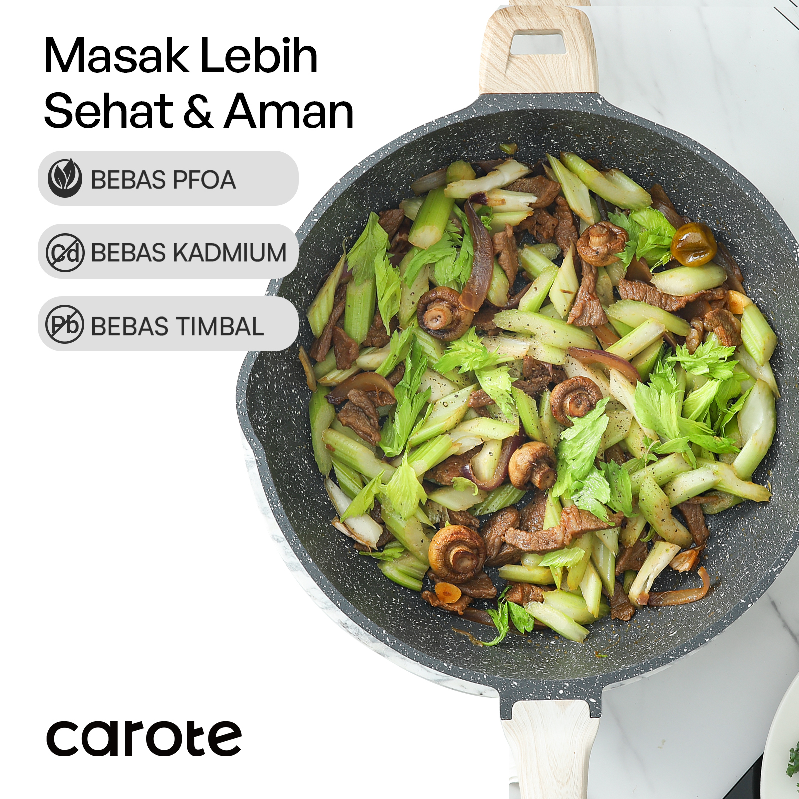 Jual CAROTE Essential Woody Panci Wajan Penggorengan Besar Anti Lengket ...