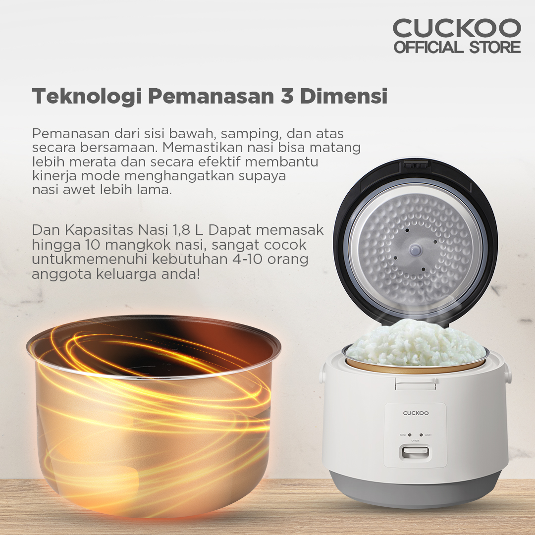 Jual CUCKOO Low Watt Mechanical Rice Cooker 1.8 L CR-1095 Magic Com ...