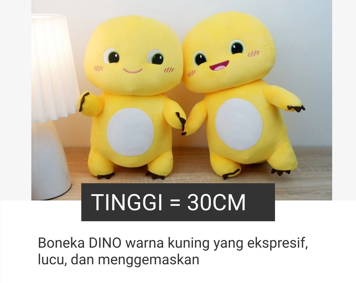 Jual ISTANA BONEKA Dino Kuning Squishy Yellow Dino 12inch Mini Lucu ...