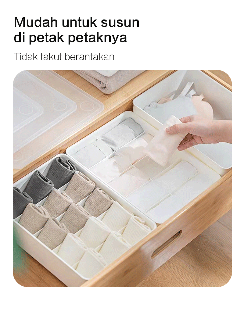 Jual Dejavu Storage Box Underwear Kotak Penyimpanan Kotak Pembatas Laci ...