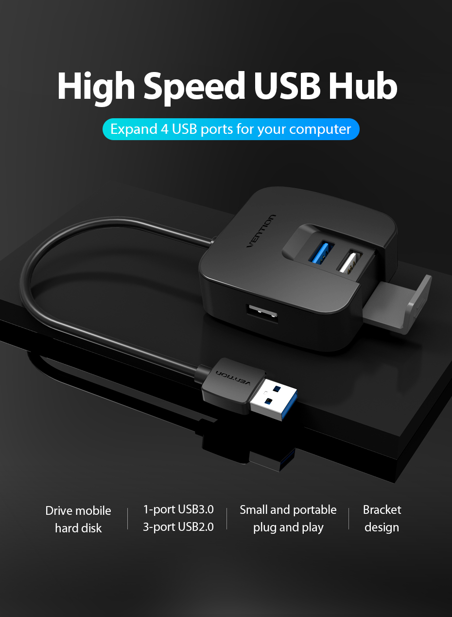 Jual Vention CHA USB HUB 4ports 3.0 + 2.0 with Micro USb Power And ...