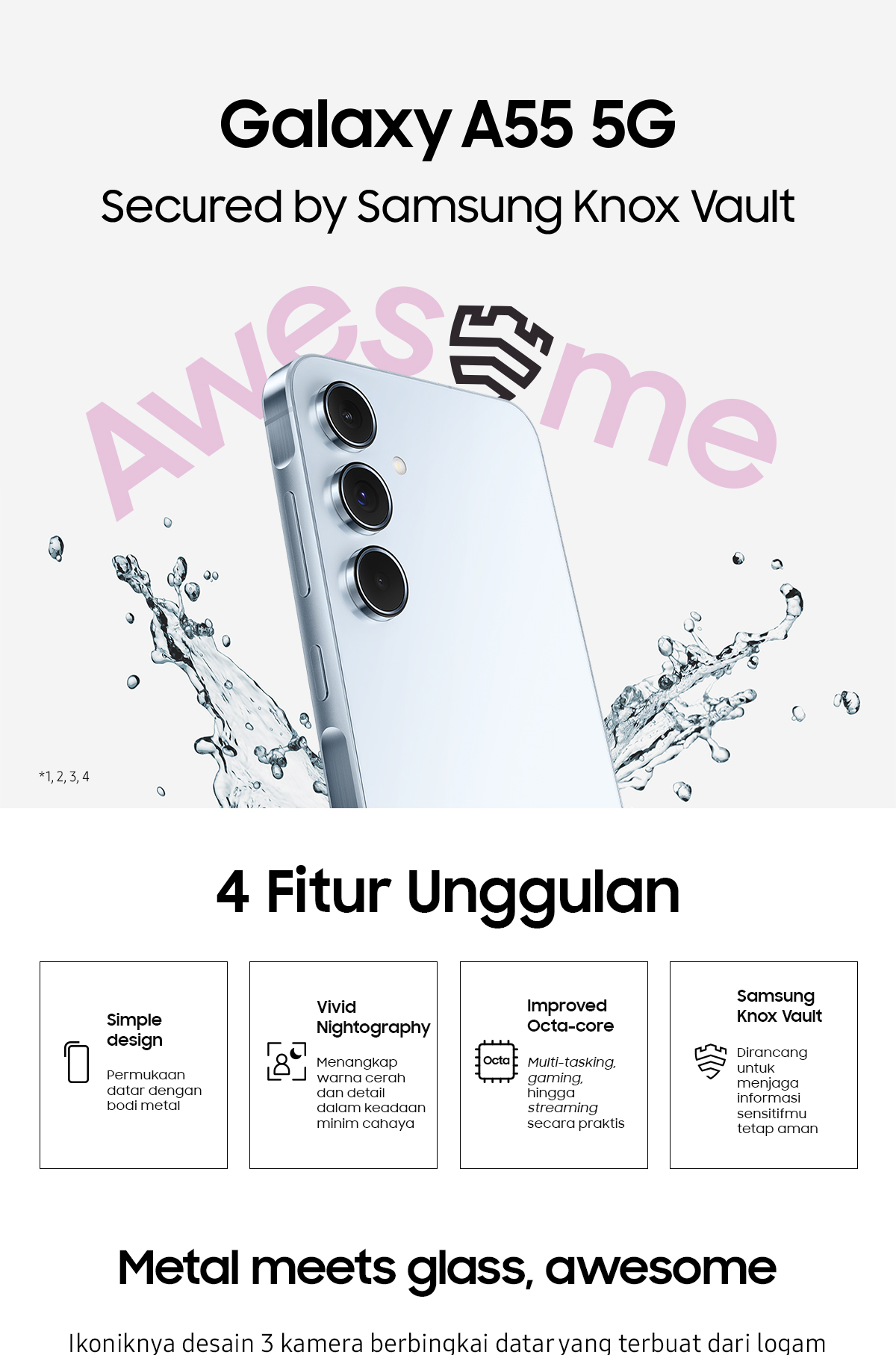 Jual Samsung Galaxy A55 5G 8/256GB - Awesome Ice Blue | Shopee Indonesia