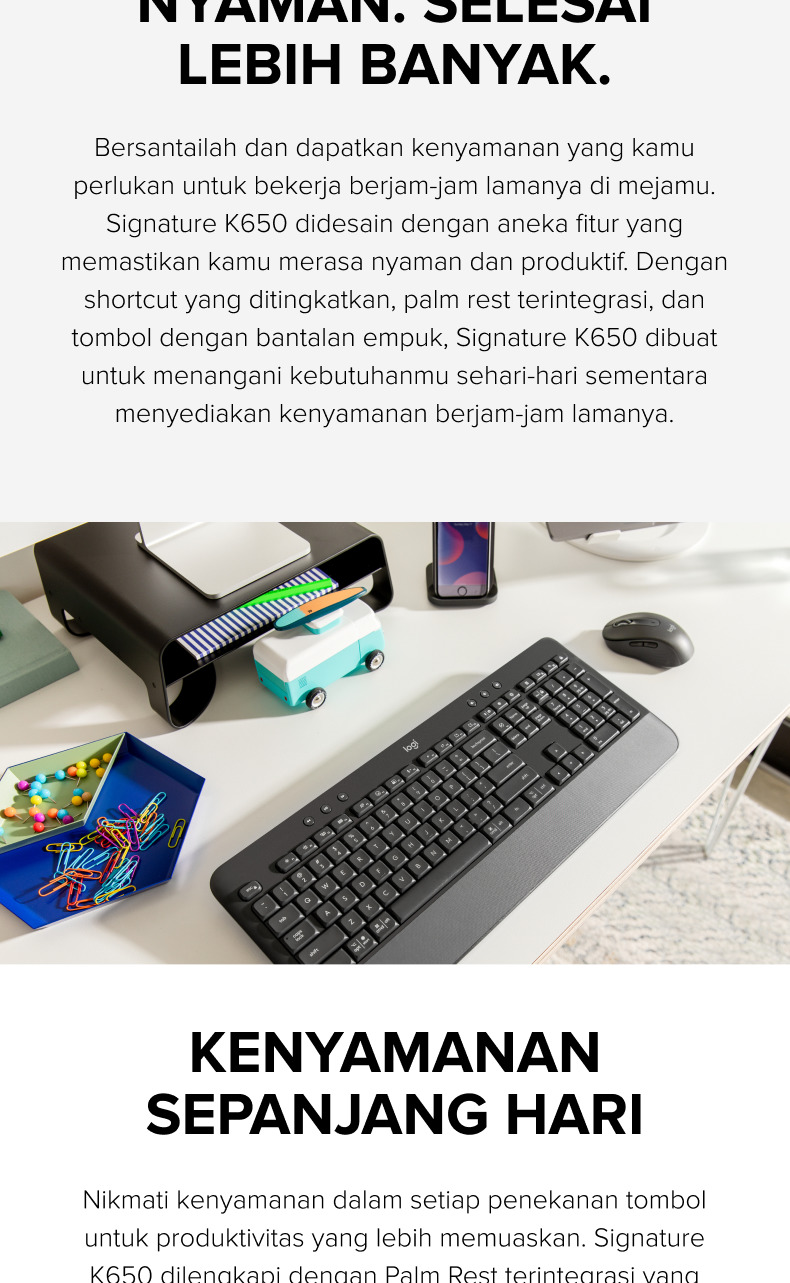 Jual Logitech Signature K650 Keyboard Wireless Bluetooth Comfort dengan ...