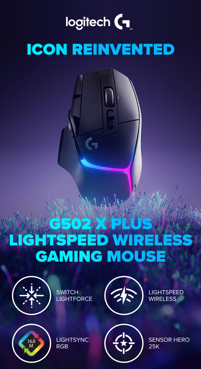 Jual Logitech G502 X Plus HERO High Performance Mouse Gaming Wireless RGB | Shopee Indonesia