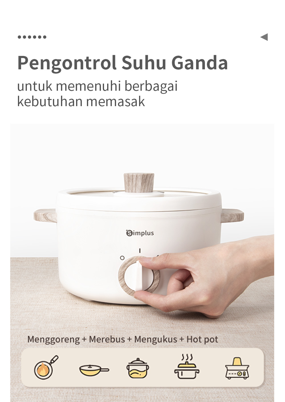 Jual Simplus Panci Listrik Kapasitas 1.5L Panci Serbaguna Anti Lengket ...