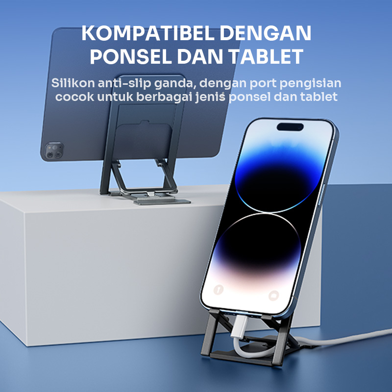 Jual ROBOT Phone Holder RT-US12 Ultra-thin Foldable Portable 4 Level ...