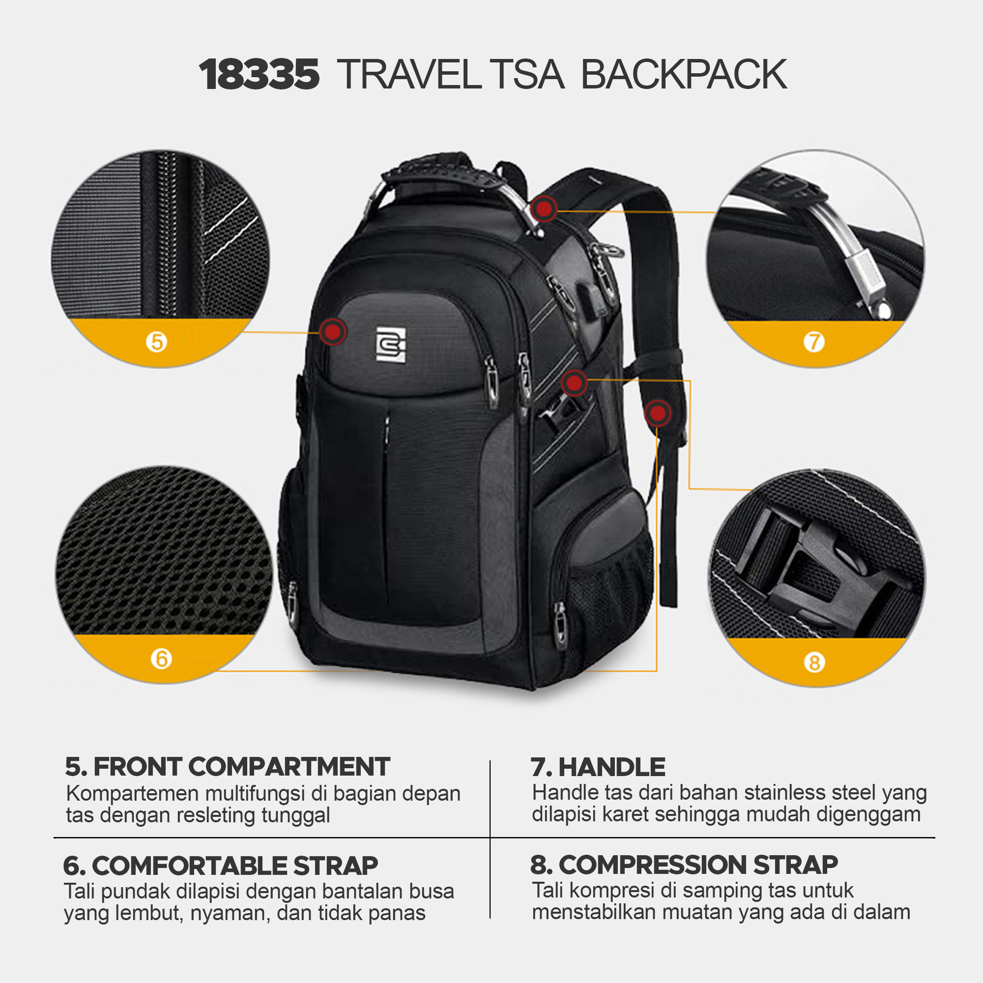 Jual Bruno Cavalli Monta 18335 TSA Friendly Tas Ransel Laptop Kapasitas ...
