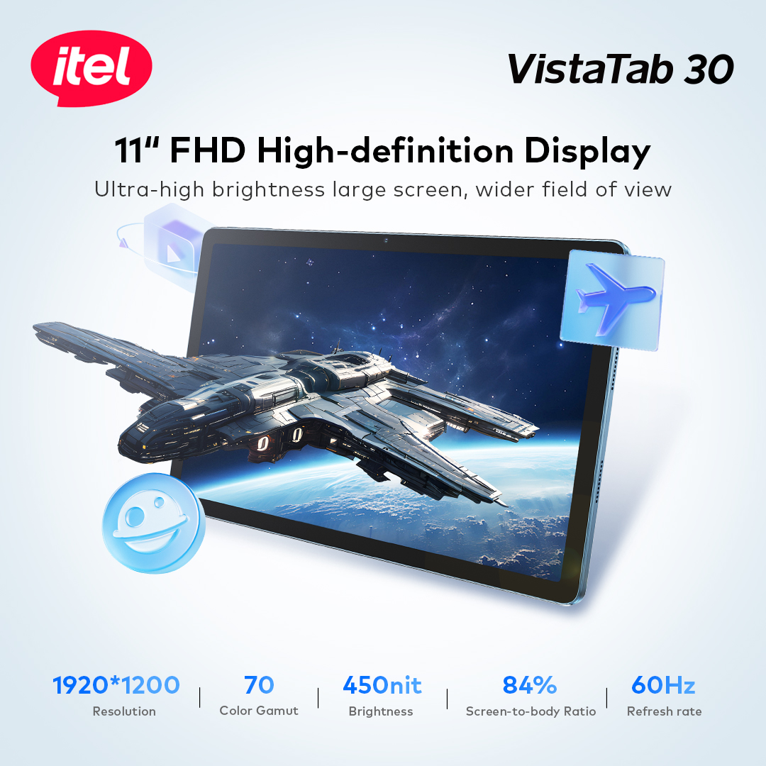 Jual itel VistaTab 30 Tablet- 4GB+128GB - 11" FHD+ IPS Display Screen ...