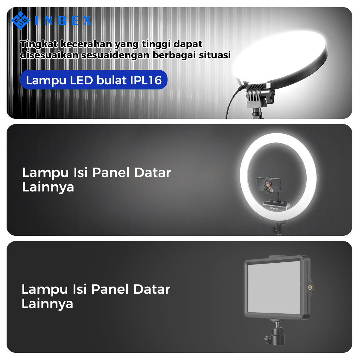 Jual [k] INBEX IPL16 Lampu LED + Overhead Phone Stand hp Lighting Panel ...