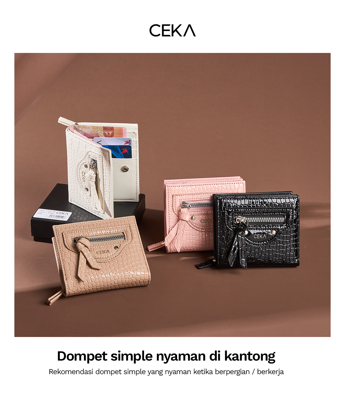 Jual [Dompet Baru] CEKA PRO Dompet Wanita Marie Wallet Dompet Cewek Kecil Kekinian Kulit Croco ...